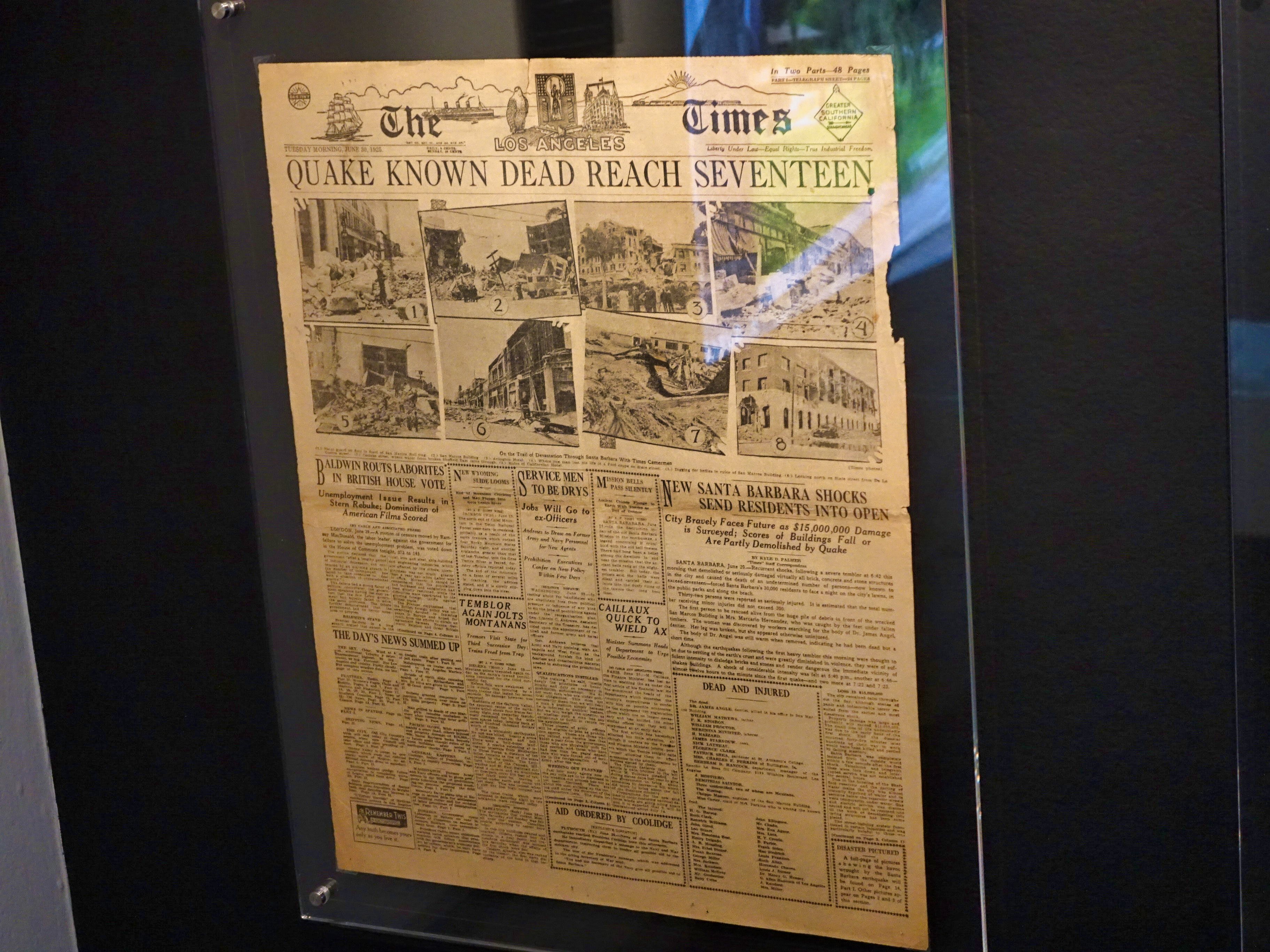 1925 Earthquake Commemoration - Santa Barbara Historical Museum ...